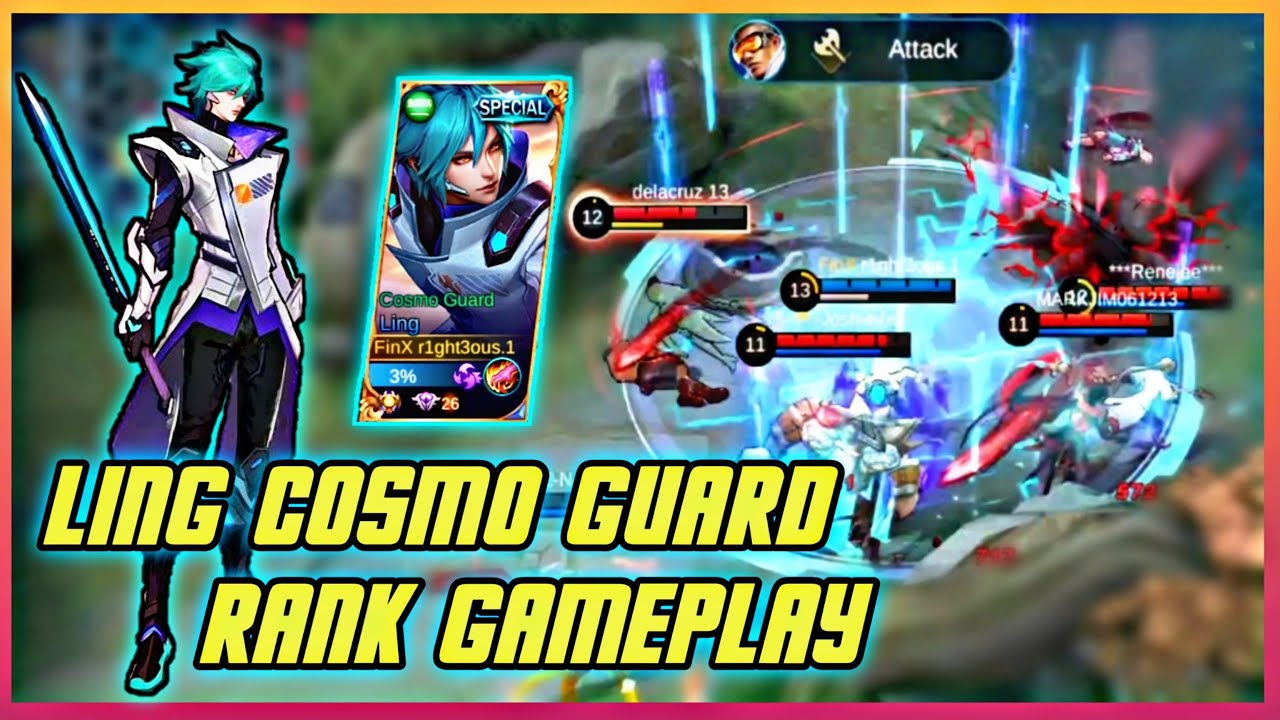 Ling New Skin Cosmo Guard Aggressive Gameplay | Ling Gameplay | Rank ...