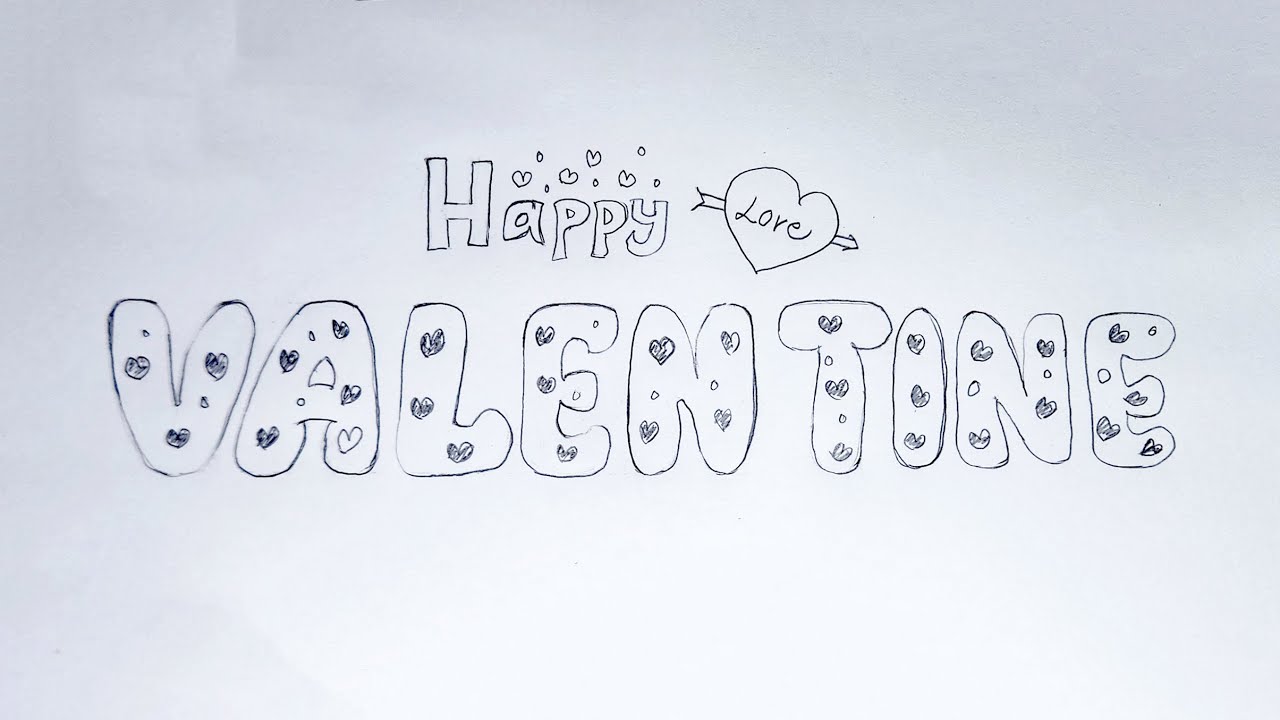 Happy Valentine Lettering | Hand Lettering Art for Valentine's Day ...