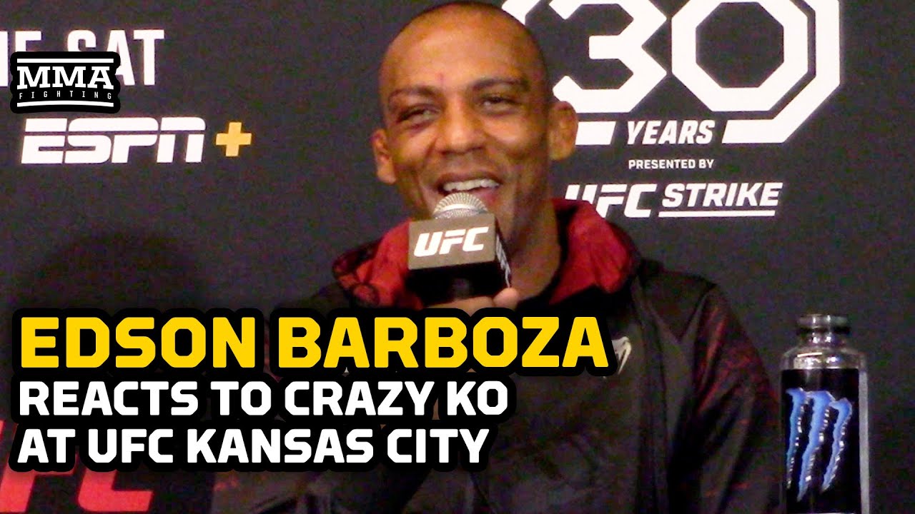 Edson Barboza Reacts To Crazy Knockout Win At UFC Kansas City | MMA ...