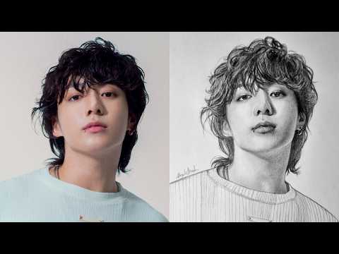 How to draw BTS Jungkook using Loomis Method || Step by Step tutorial