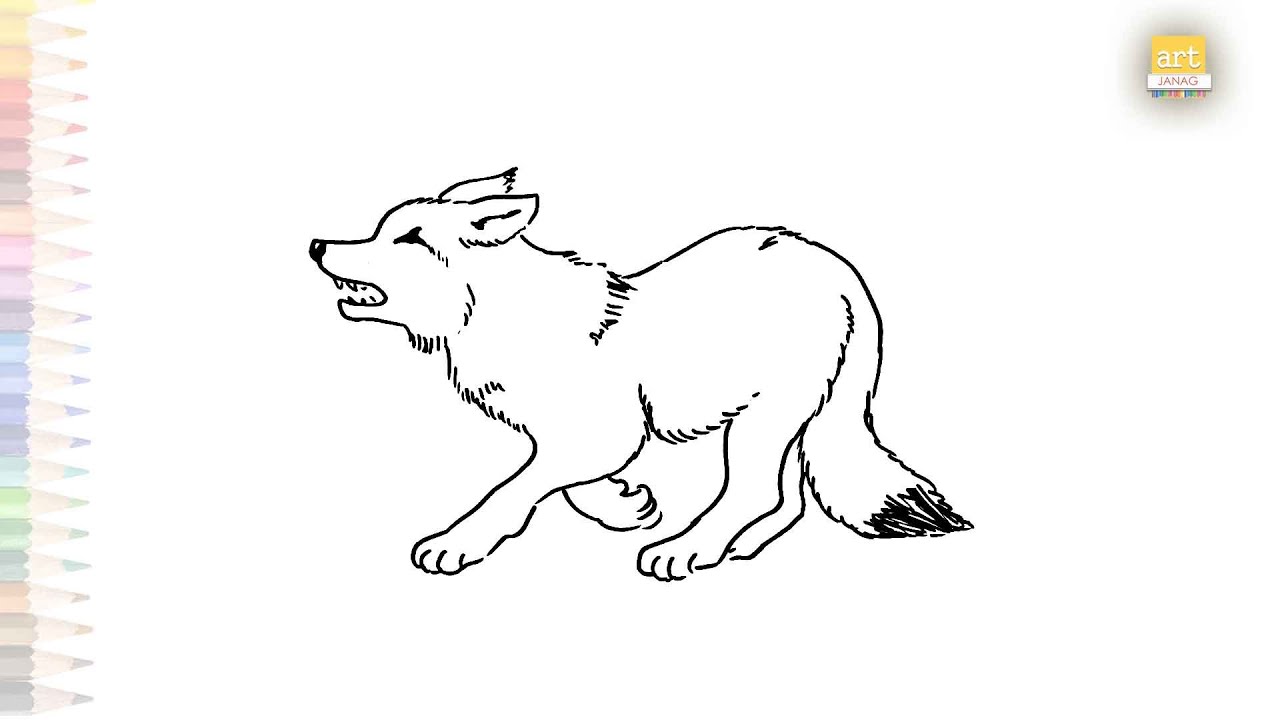 Hungry fox drawing easy | Animal tutorials | How to draw A Fox step by ...