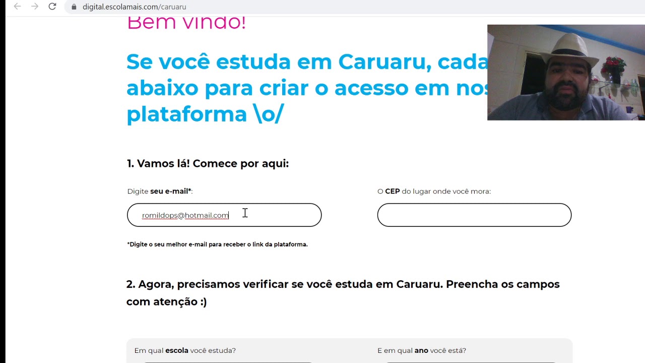 Tutorial cadastrando o aluno, na plataforma Escola mais digital Caruaru-PE - YouTube