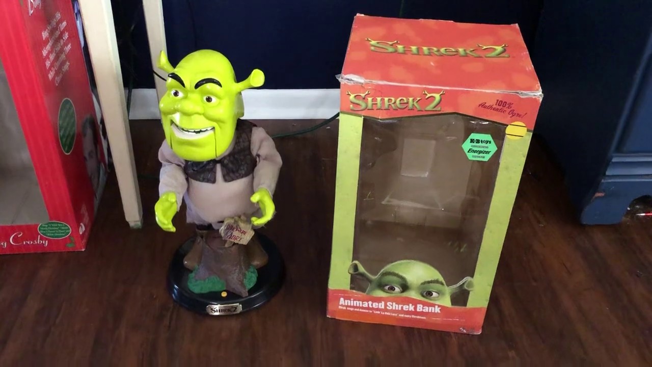 Gemmy 2004 pop culture animated Shrek Bank - YouTube