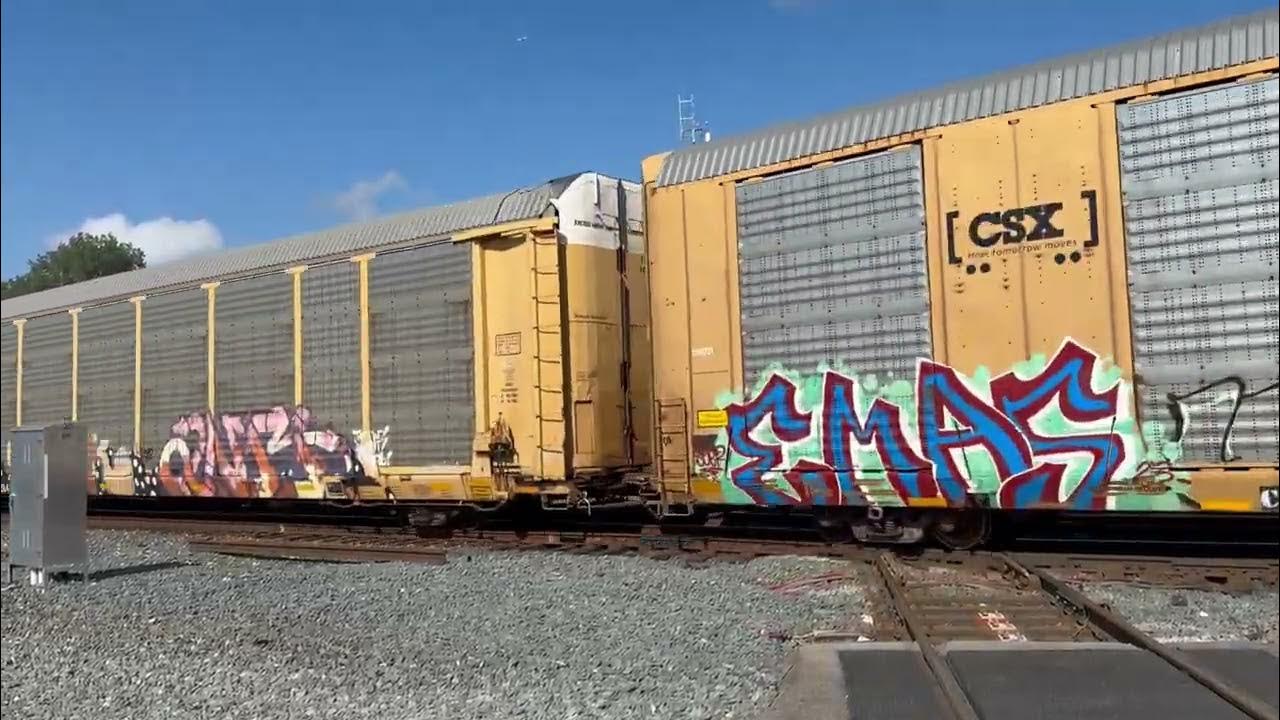 Southbound CSX auto rack train at Carleton Michigan, August 16, 2024 - YouTube