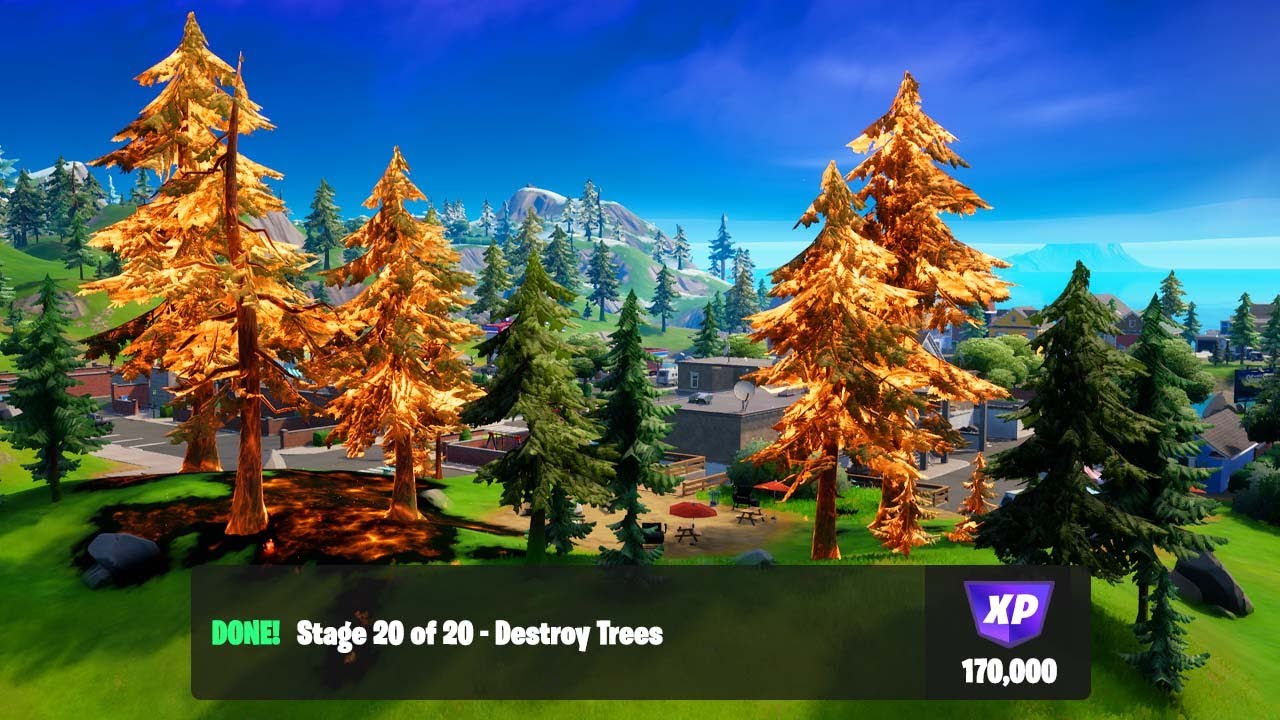 How to Complete Destroy Trees Milestone (170,000 XP) - Fortnite - YouTube