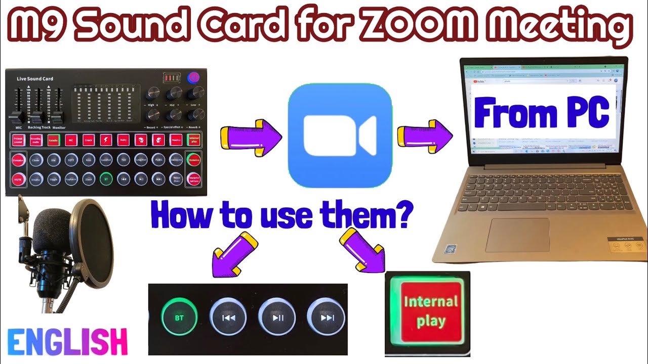 ZOOM from a PC / Laptop using M9 Sound Card with Condenser Mic Set Up ...