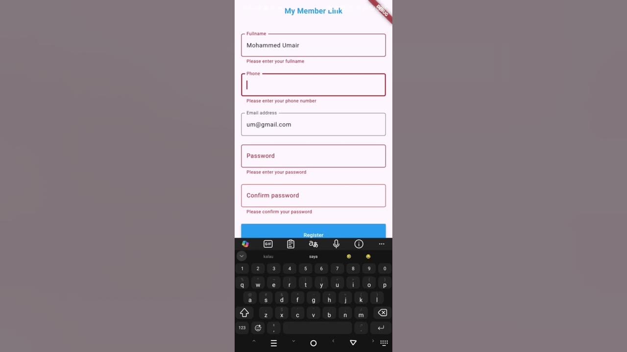 My Member Link Auth Screen Action - Lab Assignment 1 | Flutter by Umair Suhaimee (295498) - YouTube