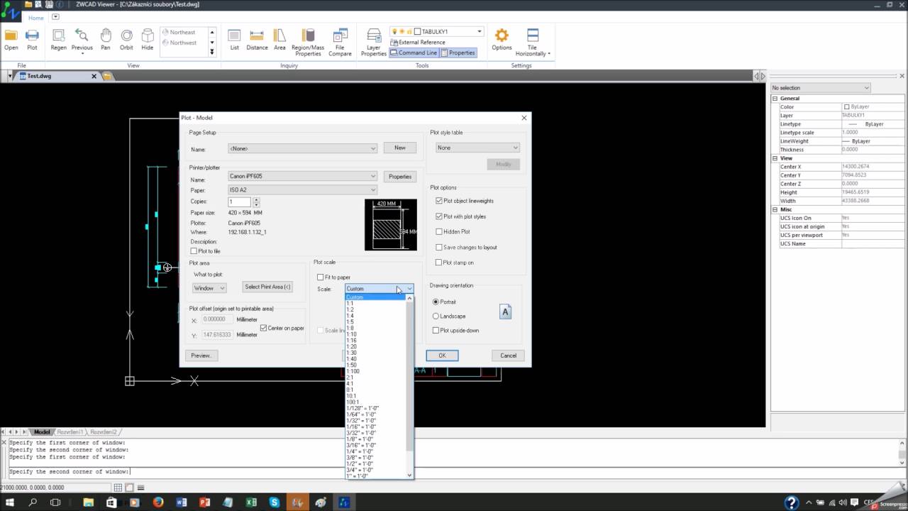 ZWCAD Viewer - tisk - YouTube