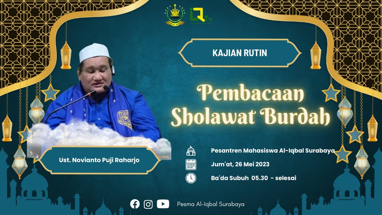 LIVE | KAJIAN RUTIN PEMBACAAN SHOLAWAT BURDAH BERSAMA UST. NOVIANTO ...