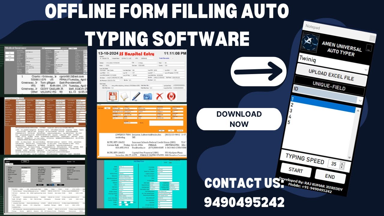 Offline Form Filling Auto Typing Software - YouTube