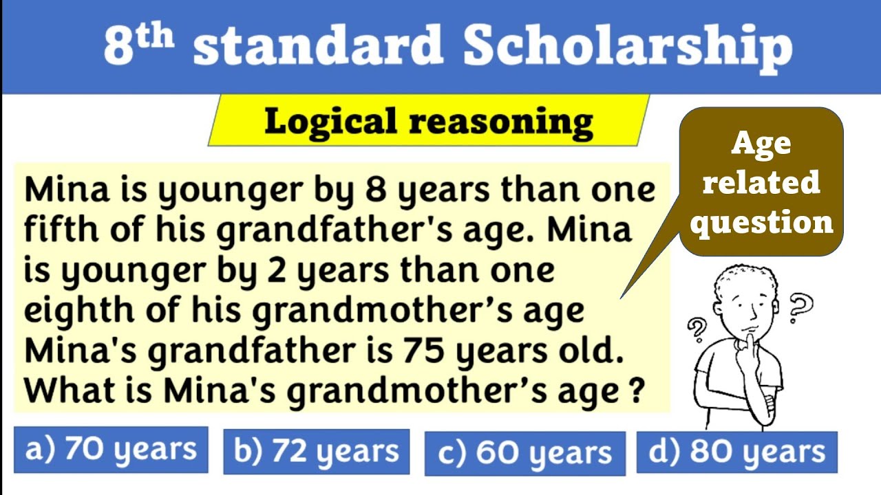Age related problems | Scholarship exam | Class 8 | Intelligence test ...