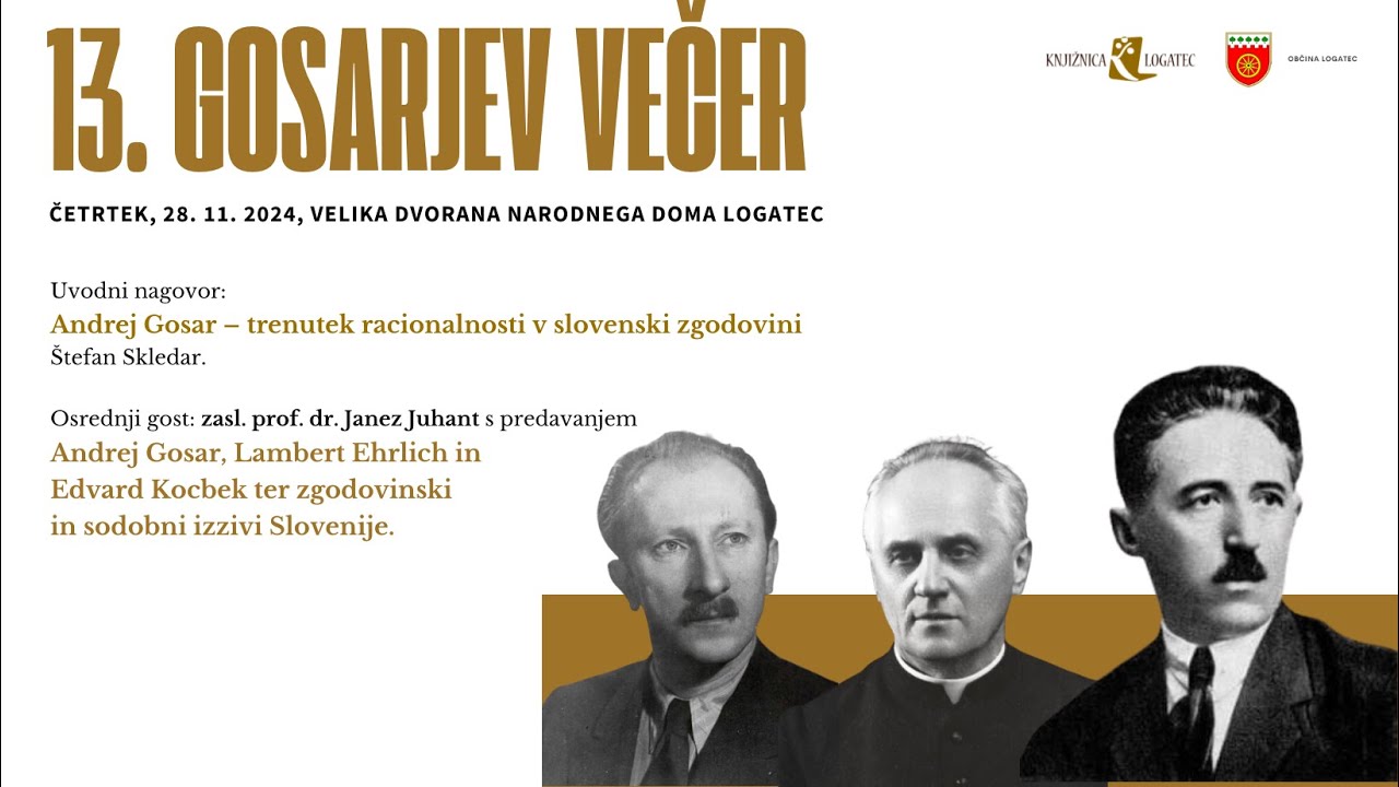 13. Gosarjev večer, Knjižnica Logatec, 28. 11. 2024 - YouTube