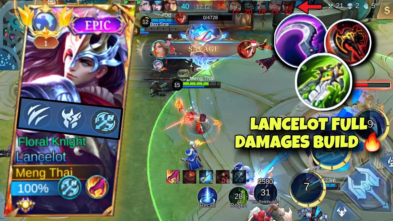 LANCELOT SAVAGES !! PERFECT BUILD FULL DAMAGE AND ROTATION SOLO RANK ...
