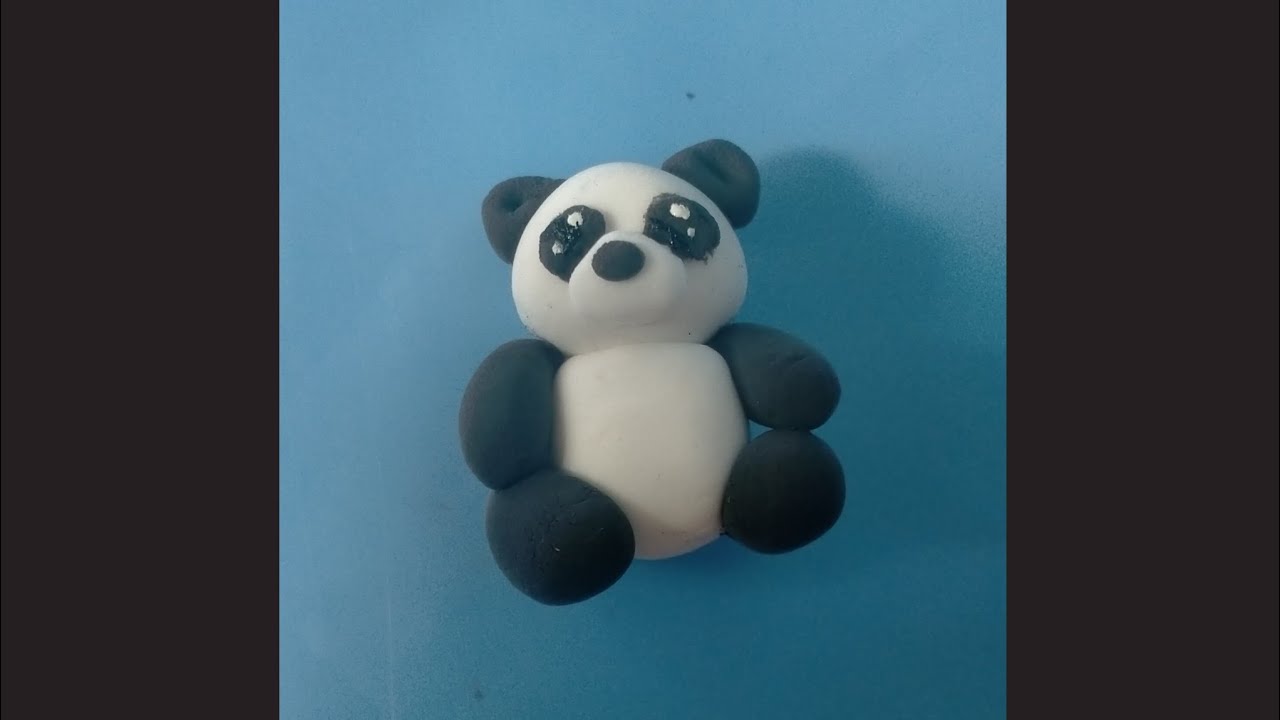 cute panda 🐼 using air dry clay - YouTube