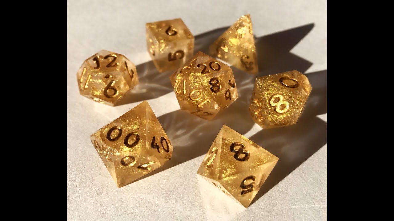 Shimmery golden dice from Lucky Hand Dice review - YouTube
