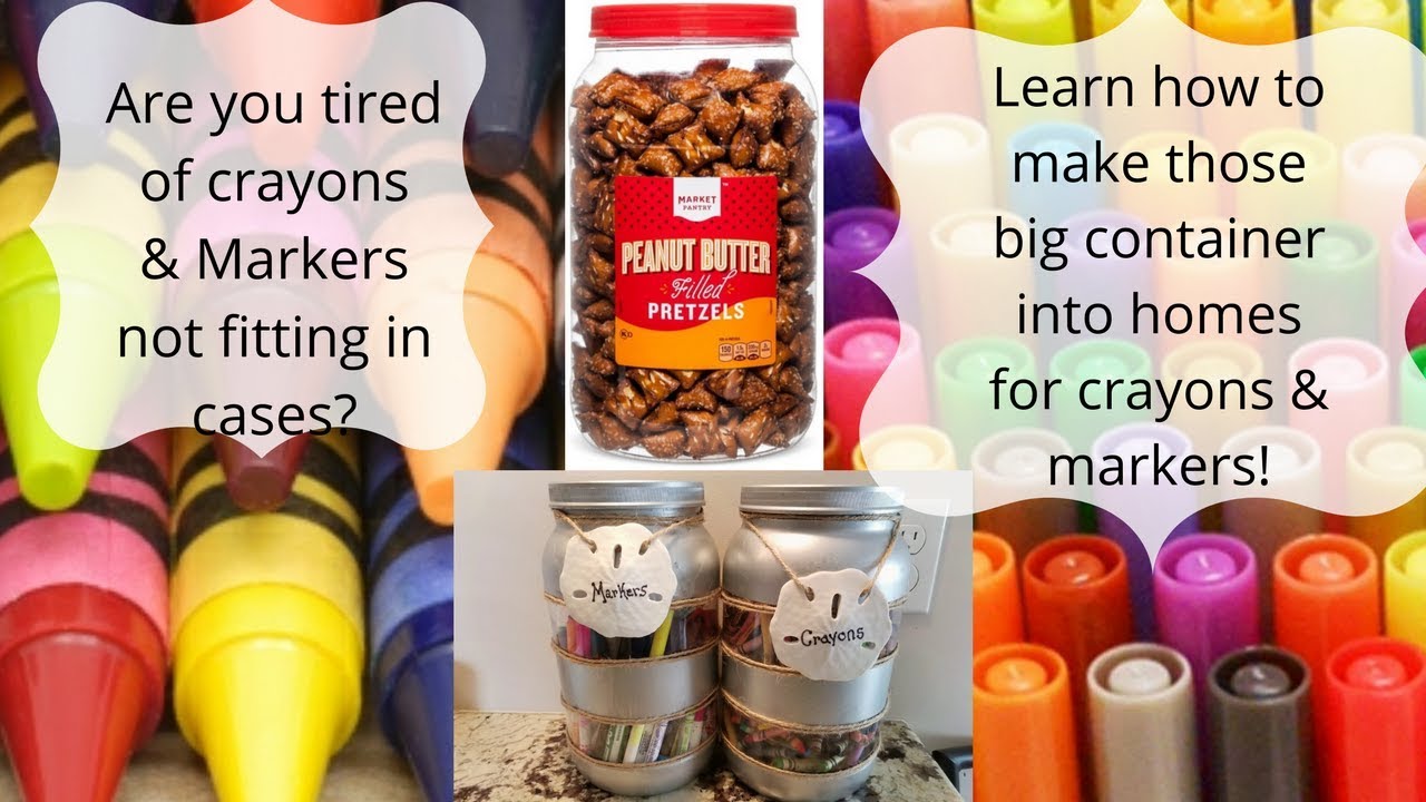 How to make storage containers out of pretzel containers for Markers ...