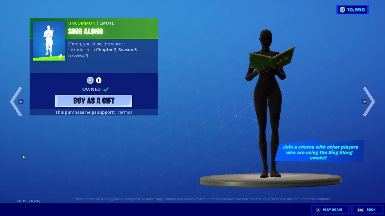 Free Sing Along Emote in Fortnite Item Shop Chapter 2 Season 5 - YouTube