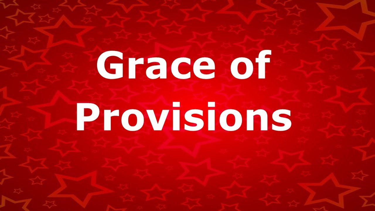 Grace of Provisions Frank J. Williams, Jr. - YouTube