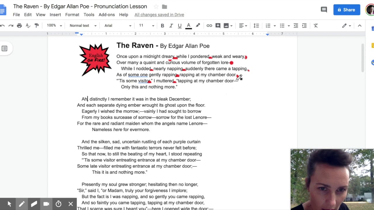English Pronunciation Practice: The Raven Part 1 English on Fire! - YouTube