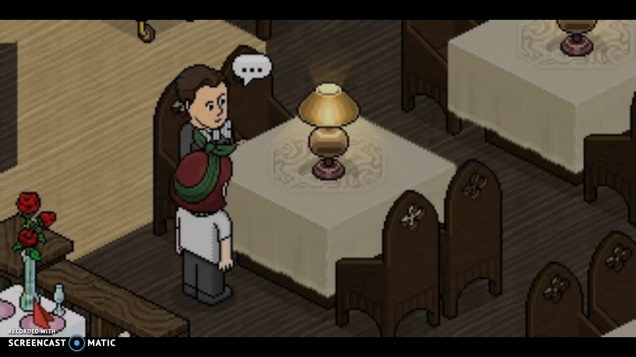 Ordering a meal at a restauraunt on Habbo Hotel - YouTube