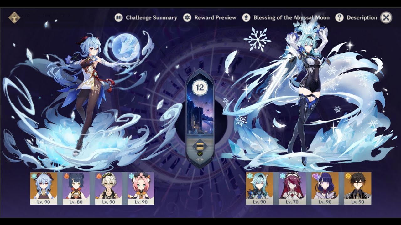 Spiral Abyss 3.0 - Floor 12 | Melt Ganyu and Waster Greatsword Eula [9 ...