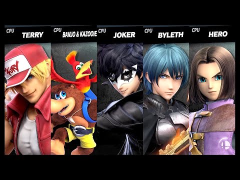 Terry VS Banjo & Kazooie VS Joker VS Byleth VS Hero LV 9 CPU Battle ...