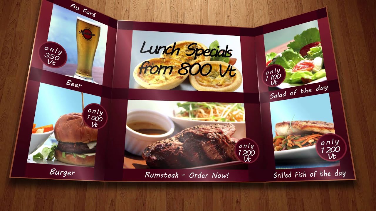 Au Faré lunch menu - YouTube