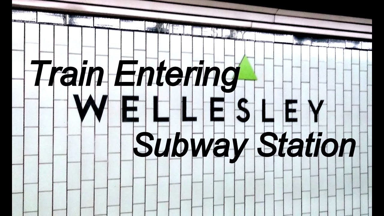 Subway entering Wellesley subway station. - YouTube