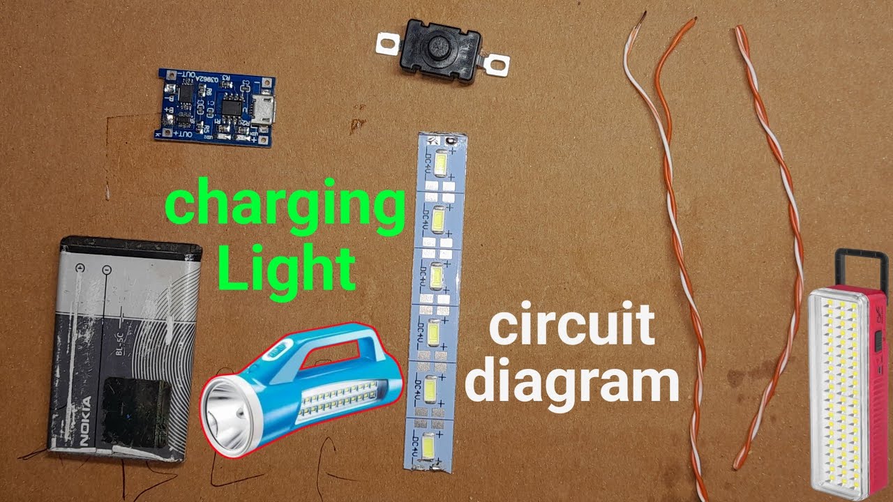 How to make a torch light project | charging torch light circuit ...