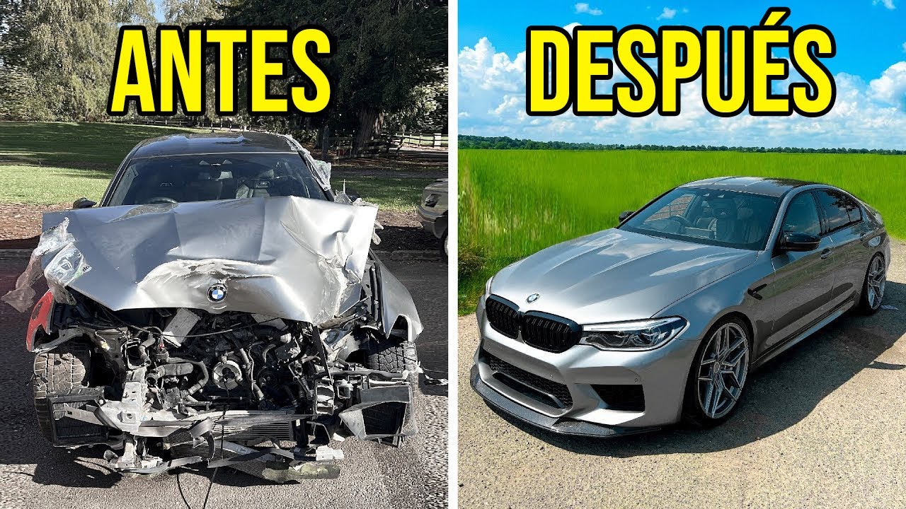 MONTAJE COMPLETO - RECONSTRUCCIÓN DE UN BMW M5 DAÑADO EN UN ACCIDENTE ...