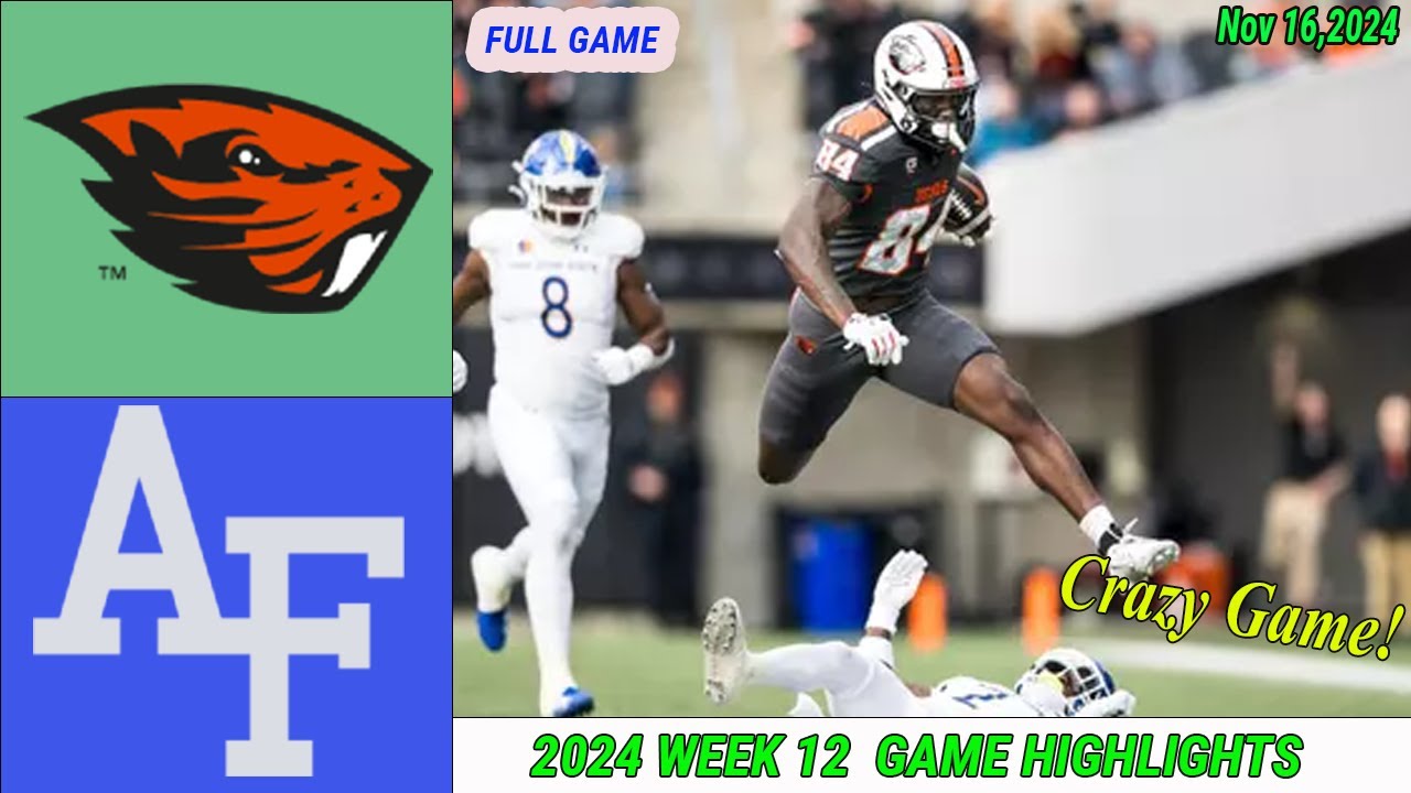 Oregon State vs Air Force Falcons WEEK 12 GAME HIGHLIGHTS Nov 16,2024 ...