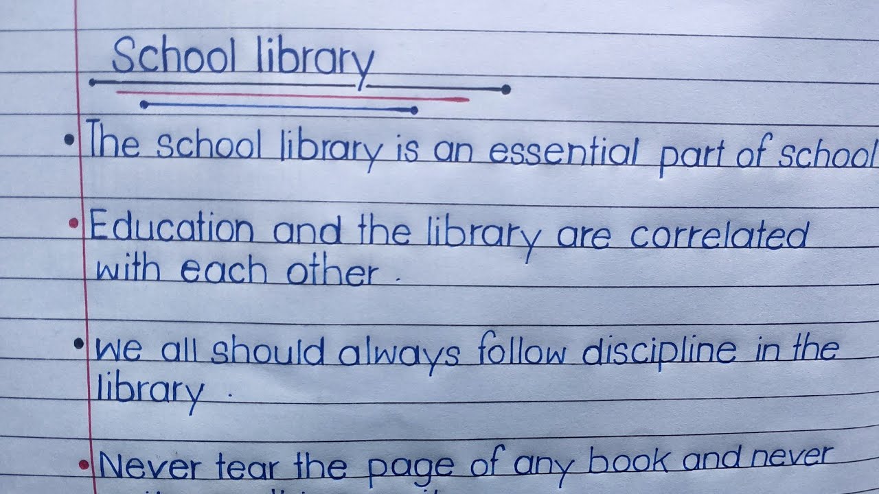 10/20 lines school library in english || school library paragraph/essay ...