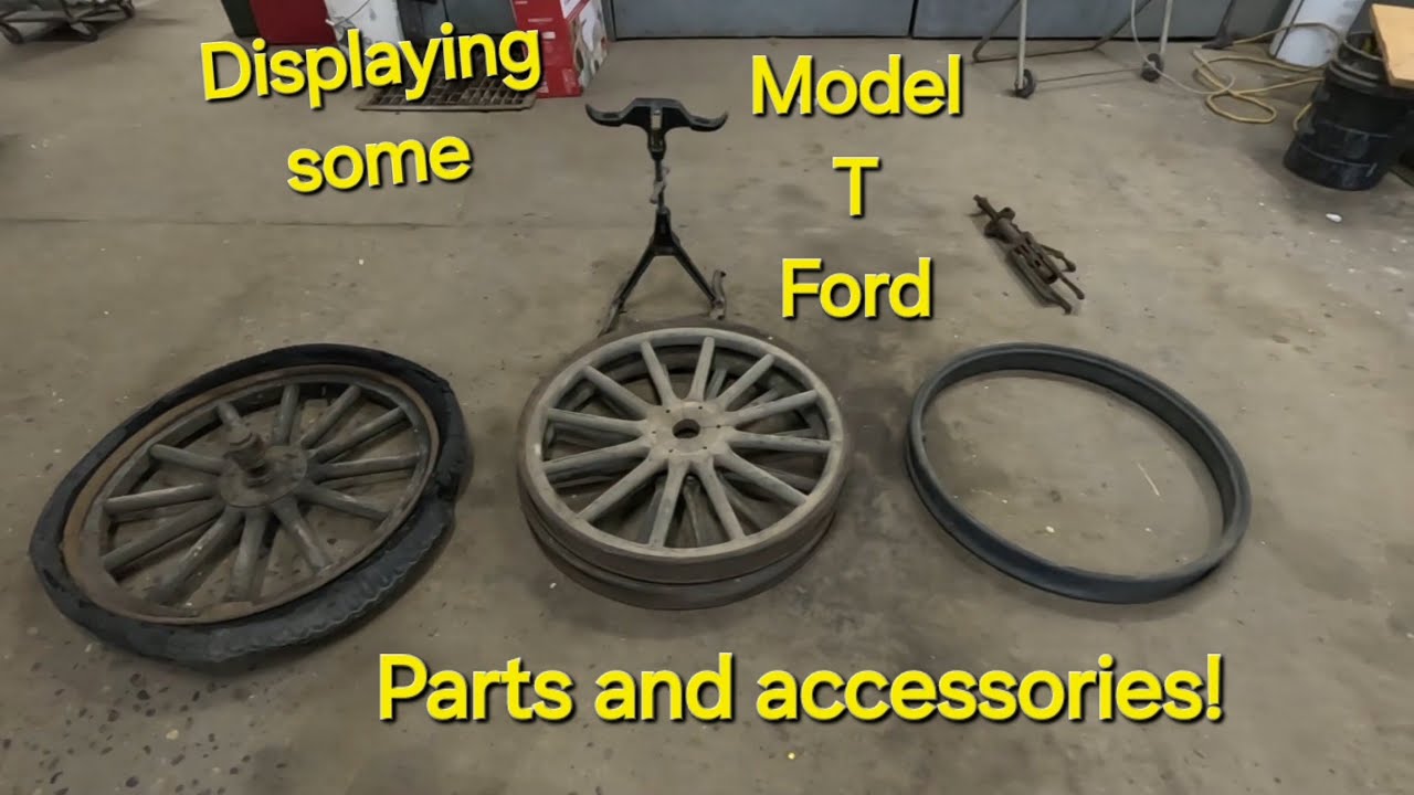 Let's hang up some Model T Ford parts as a display at dad's shop. - YouTube