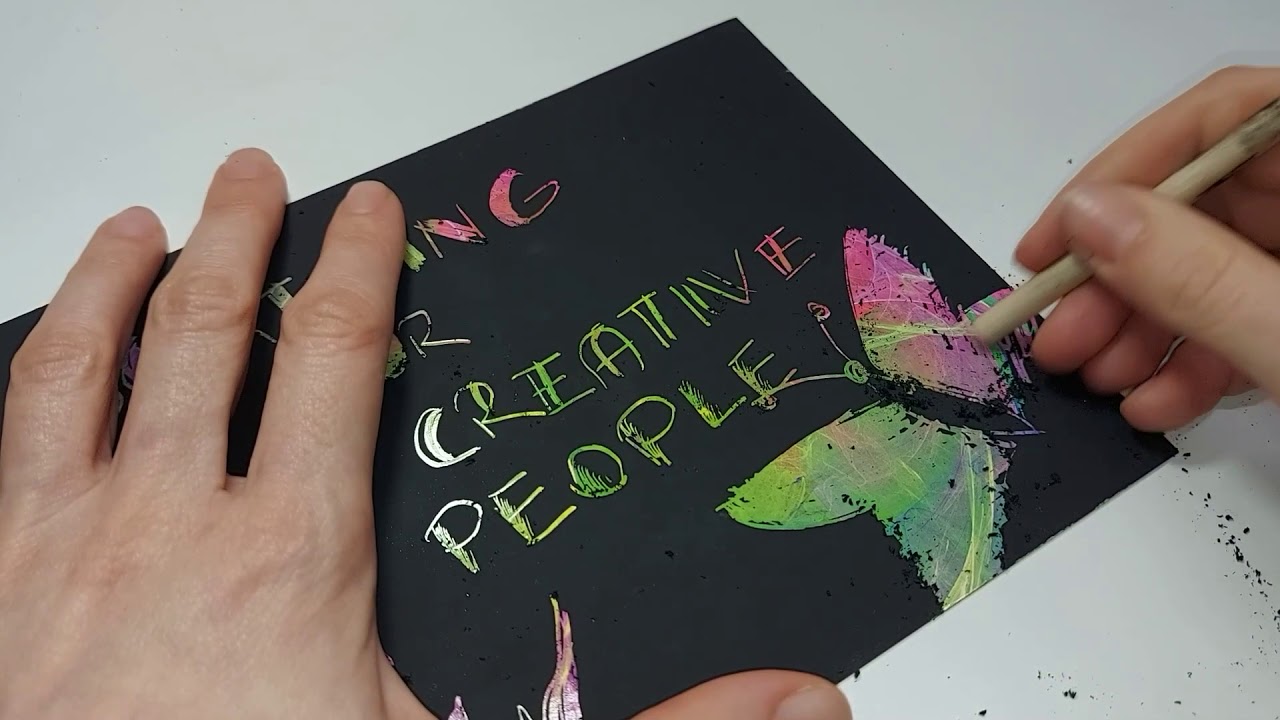 Scratching Paper With Abstract Final Unscratched Design - YouTube