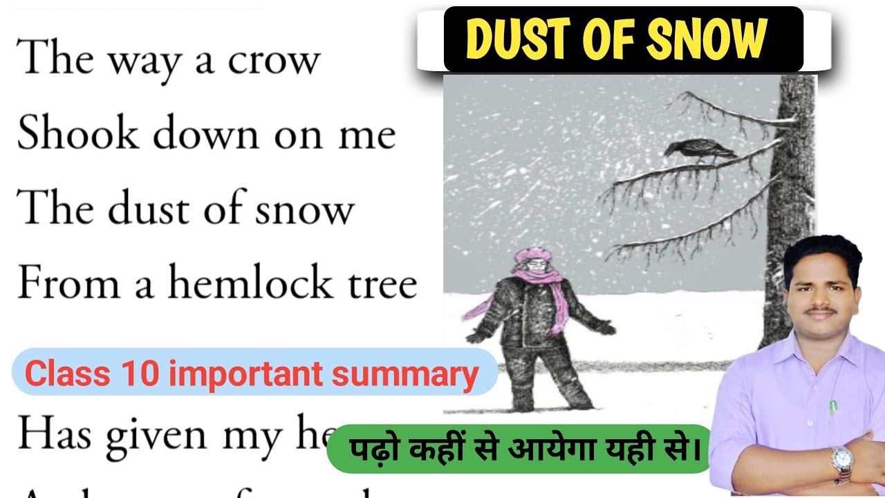 Class 10, dust of snow explanation। Dust of snow summary। Important ...