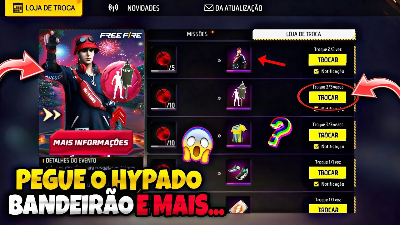É AMANHÃ!! BANDEIRÃO EVENTO? SKINS DE GRAÇA, CONJUNTO HYPADO, CAMISA DE ...