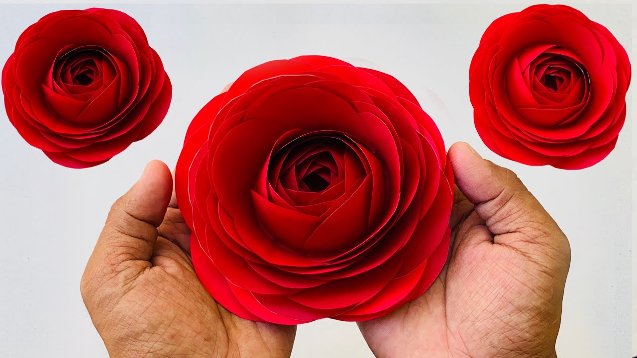 How To Make Beautiful Rose Flower | Diy Paper Rose Flower Easy - YouTube