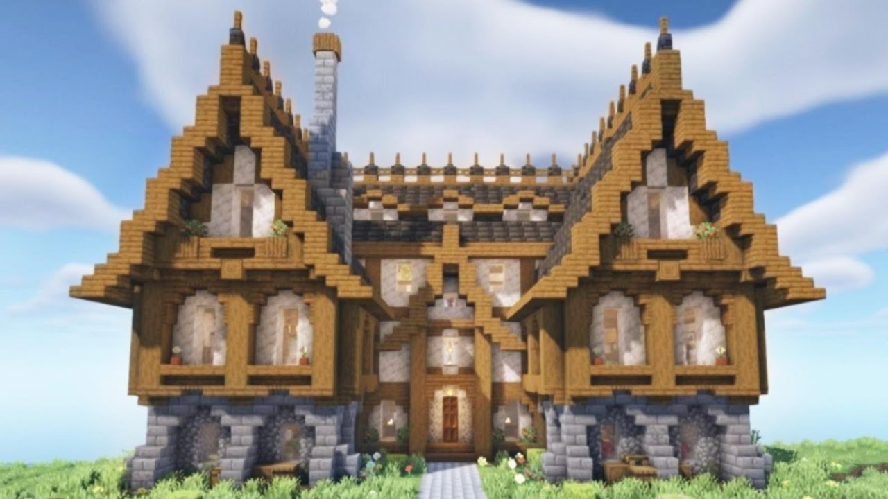 Minecraft Medieval Mansion Tutorial - Build a Grand Castle Home! - YouTube