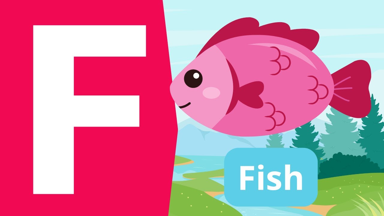 Letter F - ABC Learn the Alphabet | Fish, Frog, Flower, Feather ...