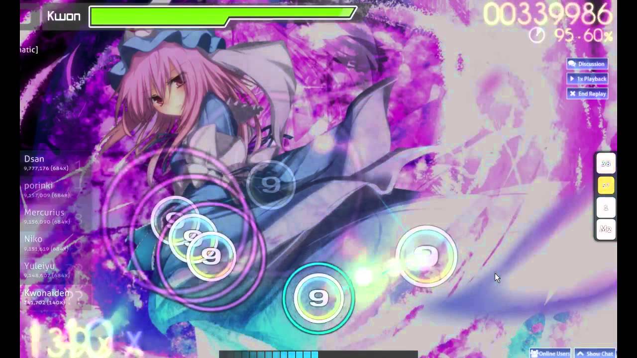 Osu! Touhou songs play of 2014 - YouTube