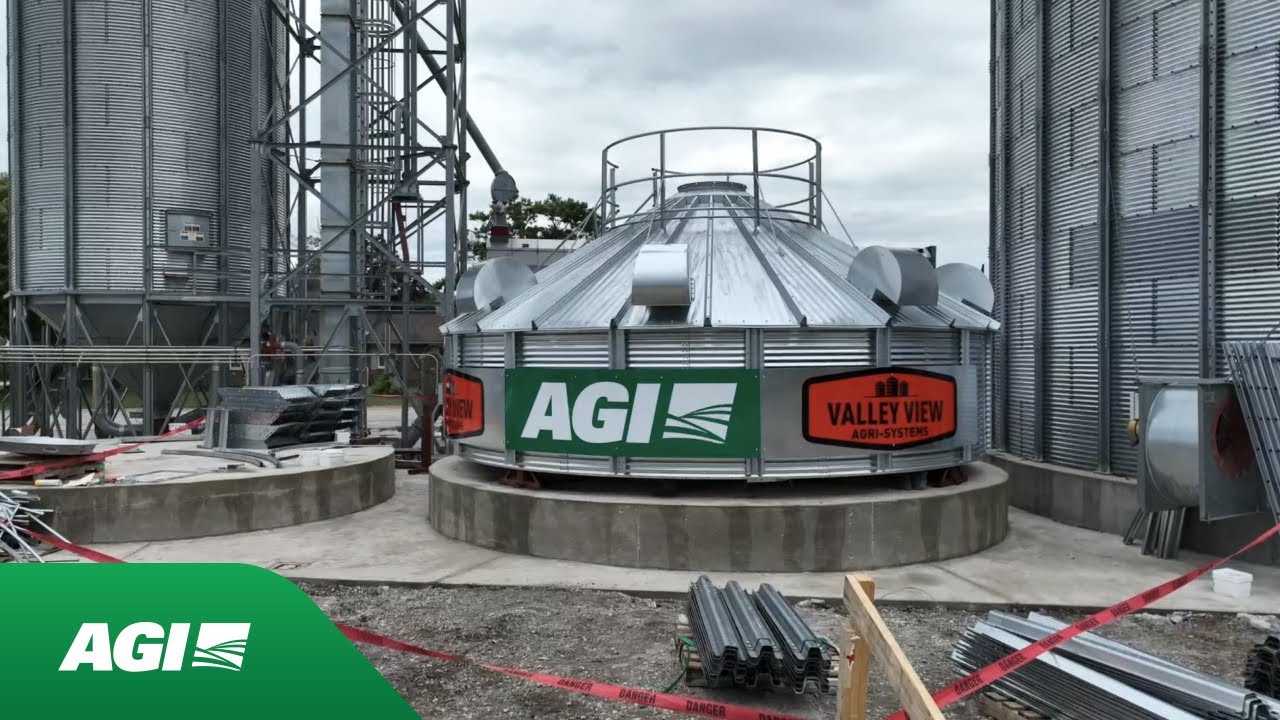 AGI grain bins under construction at Brooks Cardinal's farm on Live to ...