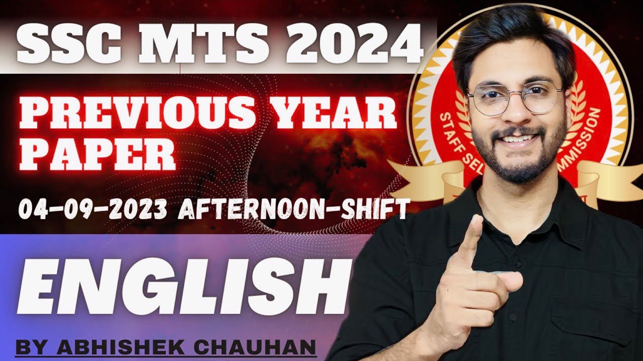 SSC MTS Previous Year Question Paper | ENGLISH | 04-09-2023 | 2024 #ssc ...
