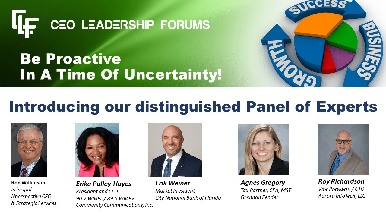 CEO Leadership Forums Webinar Series, April 09, 2020 - Being Proactive ...