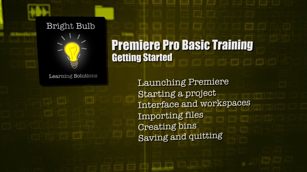 Getting Started in Premiere Pro - YouTube