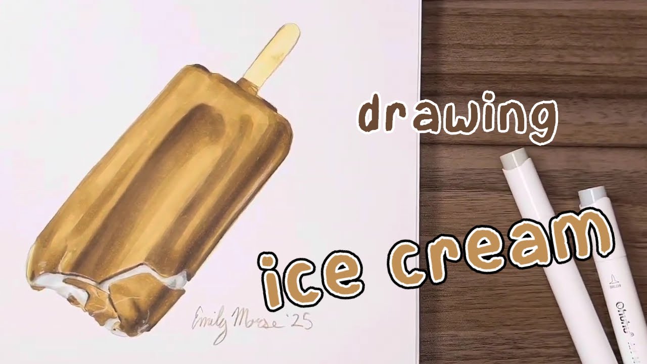 I drew a chocolate ice cream! | Marker Art - YouTube