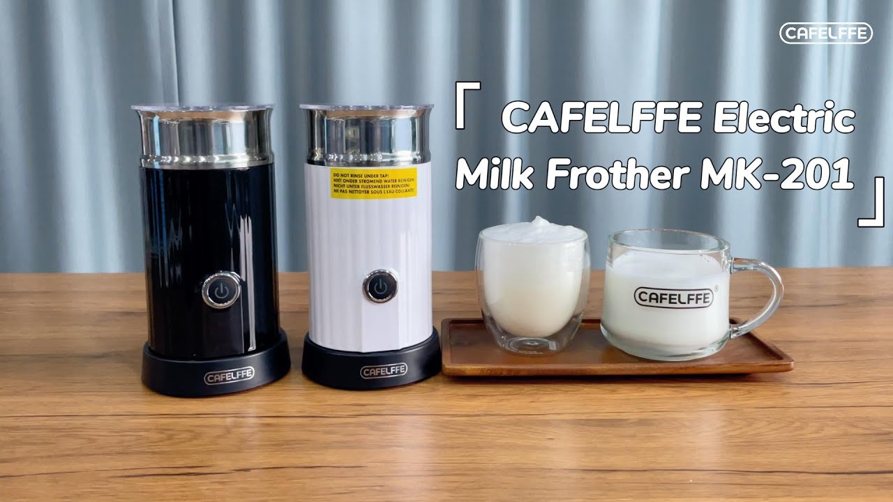 CAFELFFE Hot Cold Electric Milk Frother 230ML Instructions - YouTube