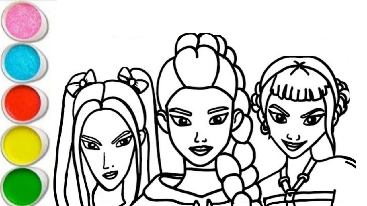 Draw and Color Rumi, Mira, and Zoey from HUNTRIX K POP Demon Hunters 👩 ...