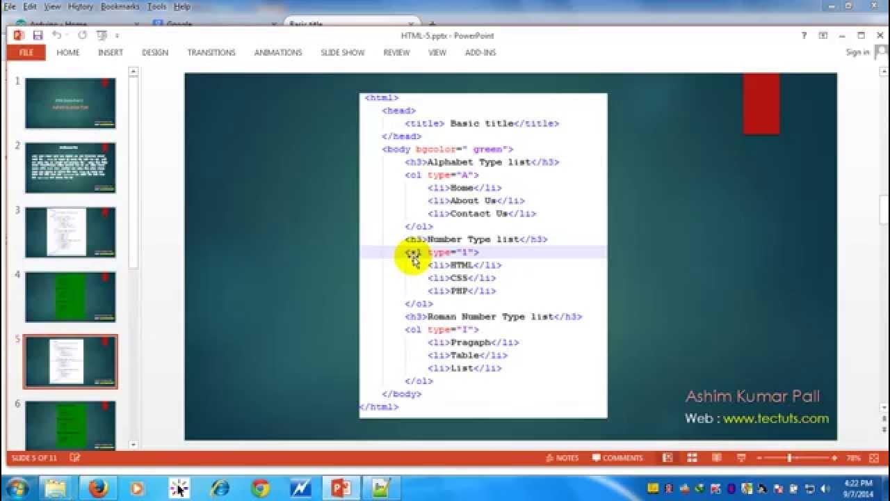 Basic web design :: HTML (part - 5) By:Ashim Kumar - YouTube