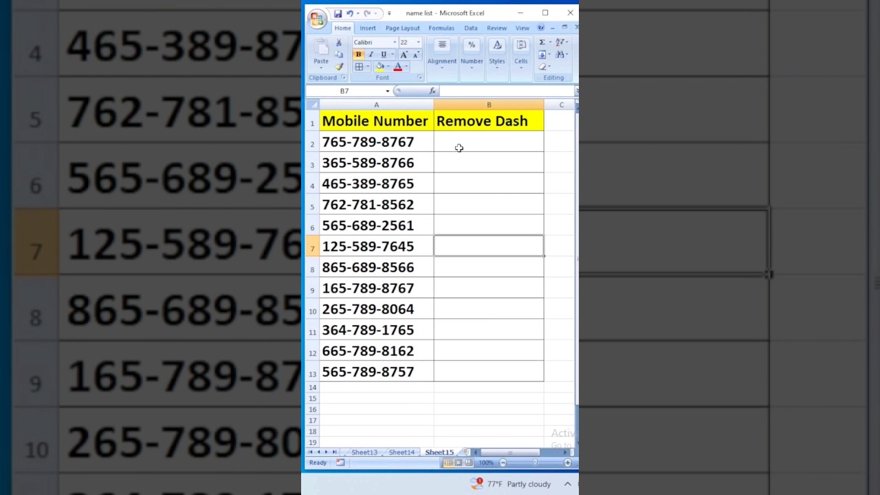 How To Remove Dash From Mobile Number in Excel YouTube How To Remove Dash From Mobile Number in Excel YouTube