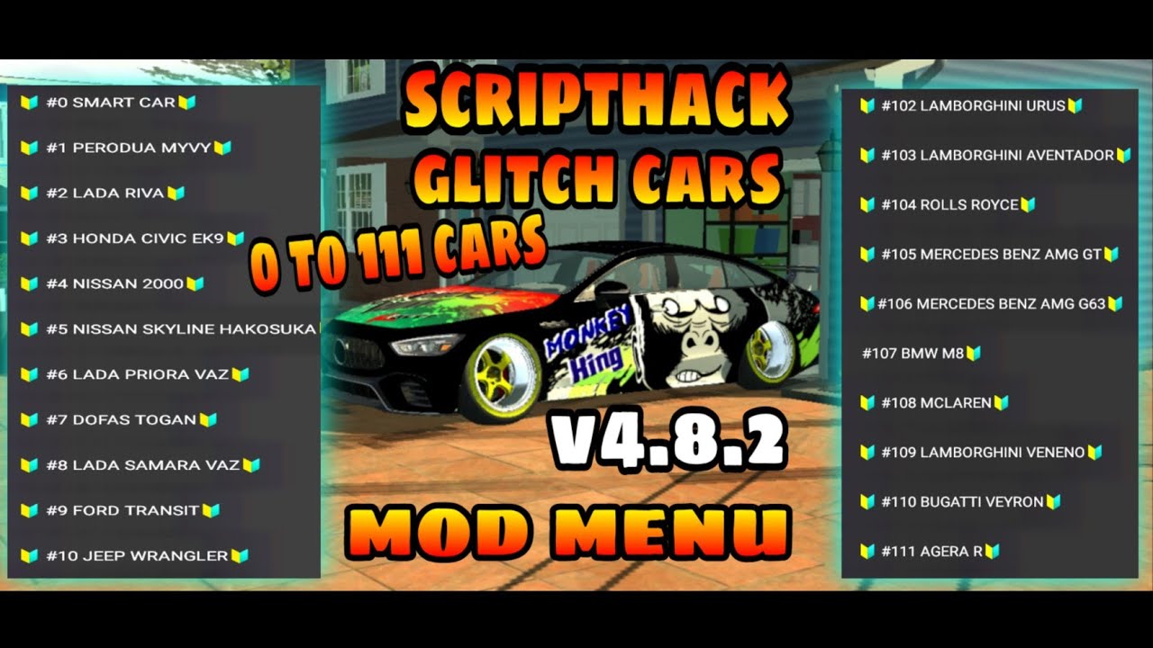 ||SCRIPT || MOD MENU || VERSION 4.8.2 || CAR PARKING MULTIPLAYER - YouTube